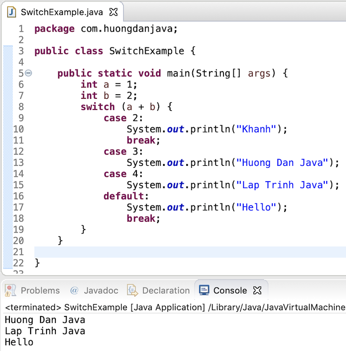 Switch Statement In Java Huong Dan Java Switch Statement In Java Huong Dan Java